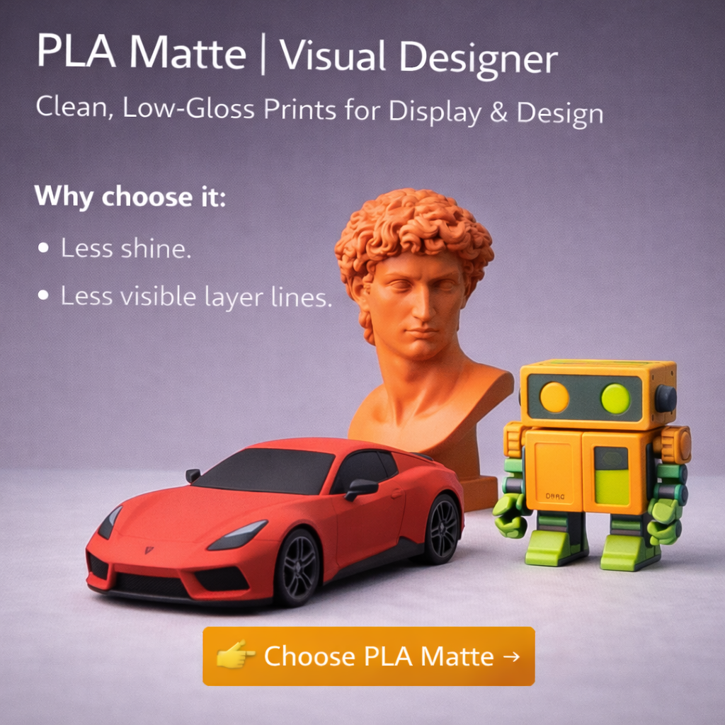 Matte PLA-Clean, Low-Gloss Prints for Display & Design – iMakerDNA